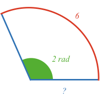Calculating radius, arc length and angle using radians