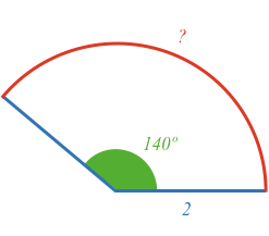 Calculating radius, arc length and angle using radians